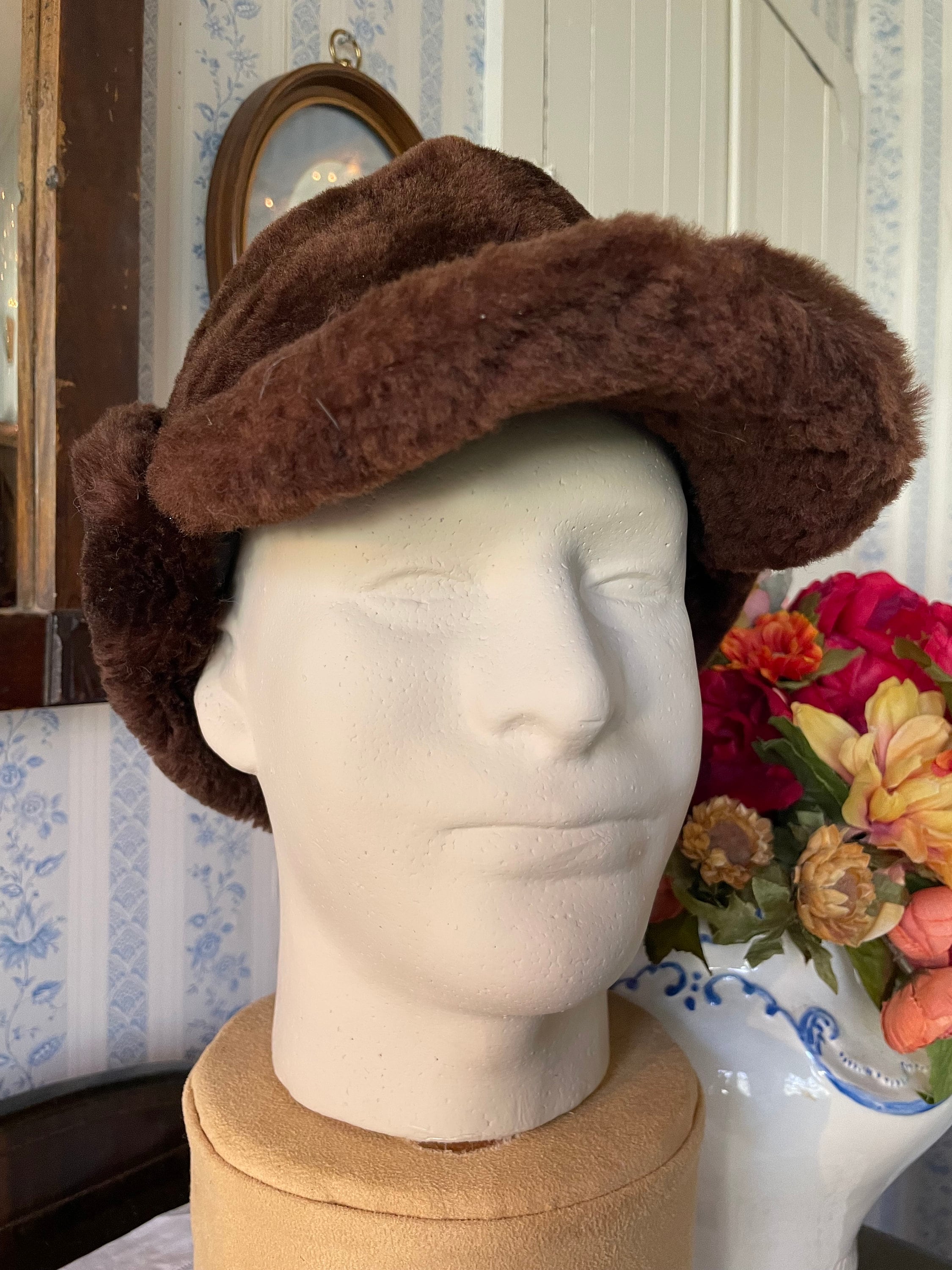 Vintage Fur Hat Brown Mouton Trapper Hat Cap B623 Medium - Etsy