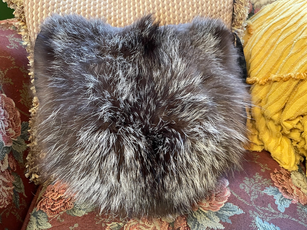 Vintage Dark Brown Beaver Fur Hand Warmer, Muff (B288), With Pocket and ...