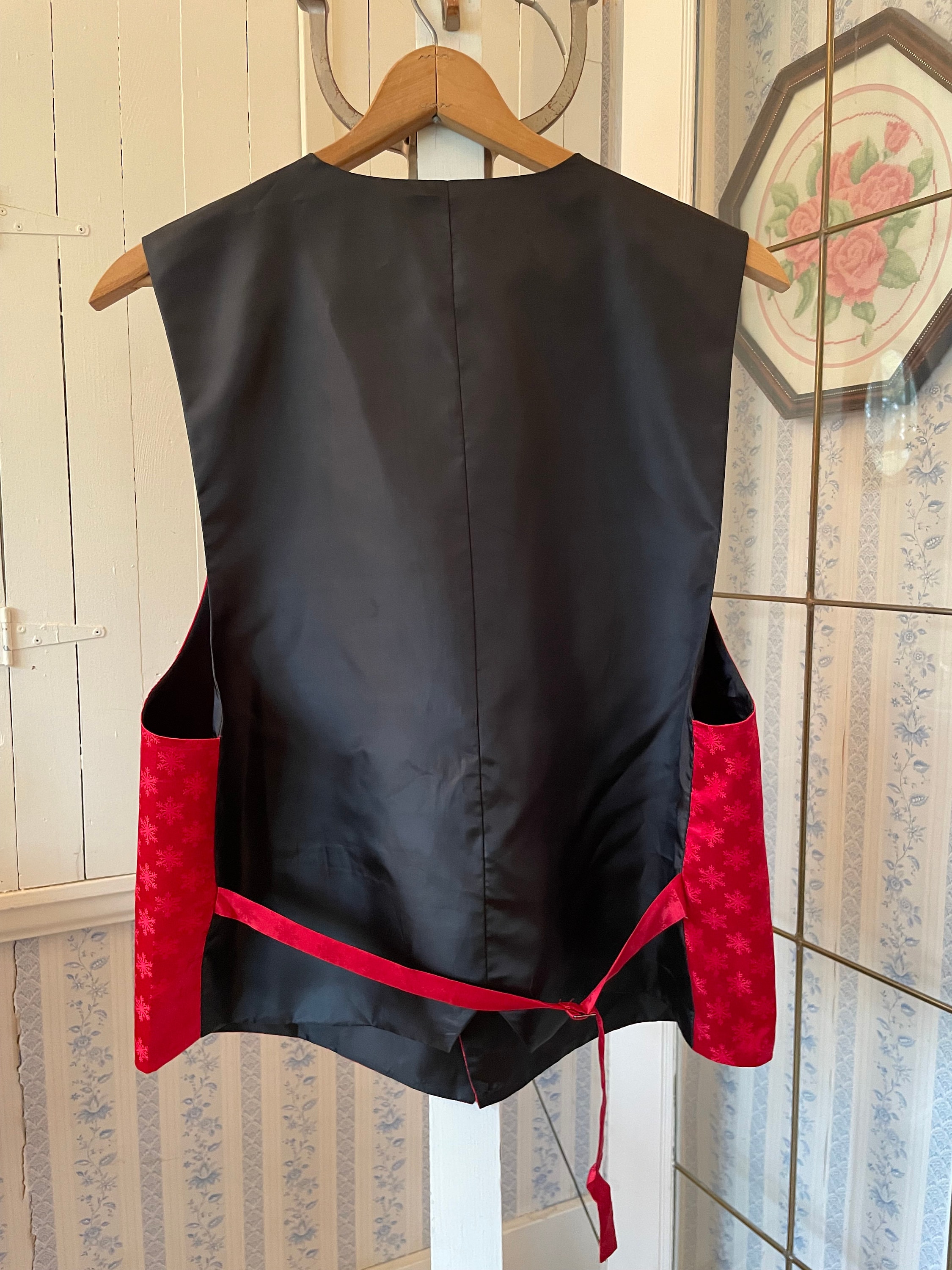 Vintage Red Vest Red Holiday Waistcoat C206 Red Vest - Etsy