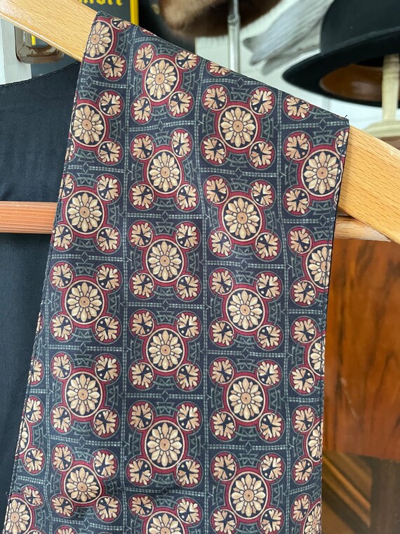 Vintage patterned vest, waistcoat (B551), dark green … - Gem