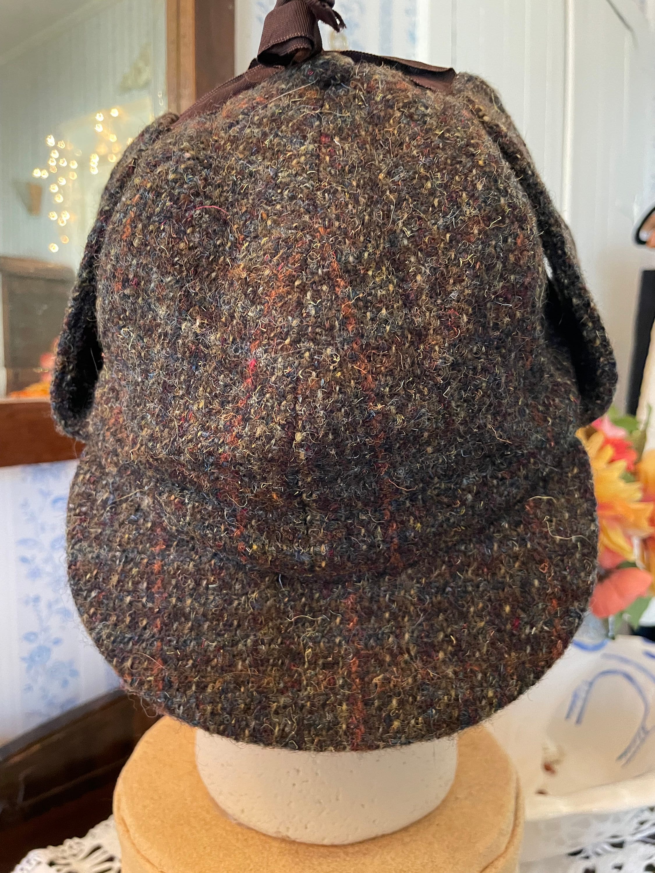 Vintage Deerstalker Hat, Brown Tweed Hat, Cap B650, Brown Green Hand ...