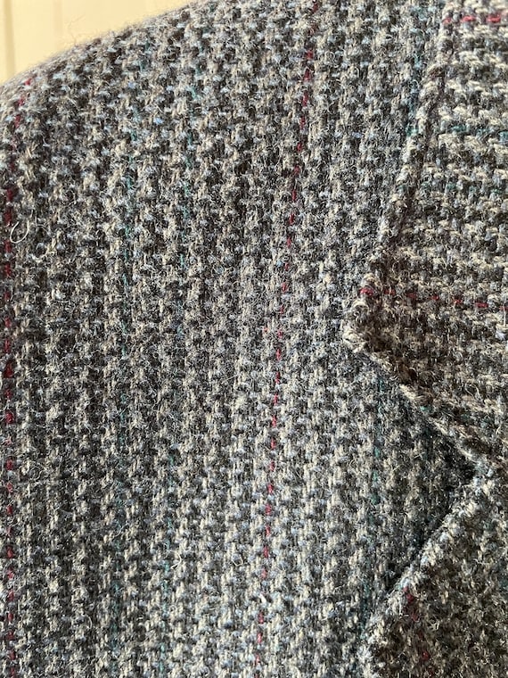 Vintage grey sport coat, dark grey houndstooth jacket… - Gem