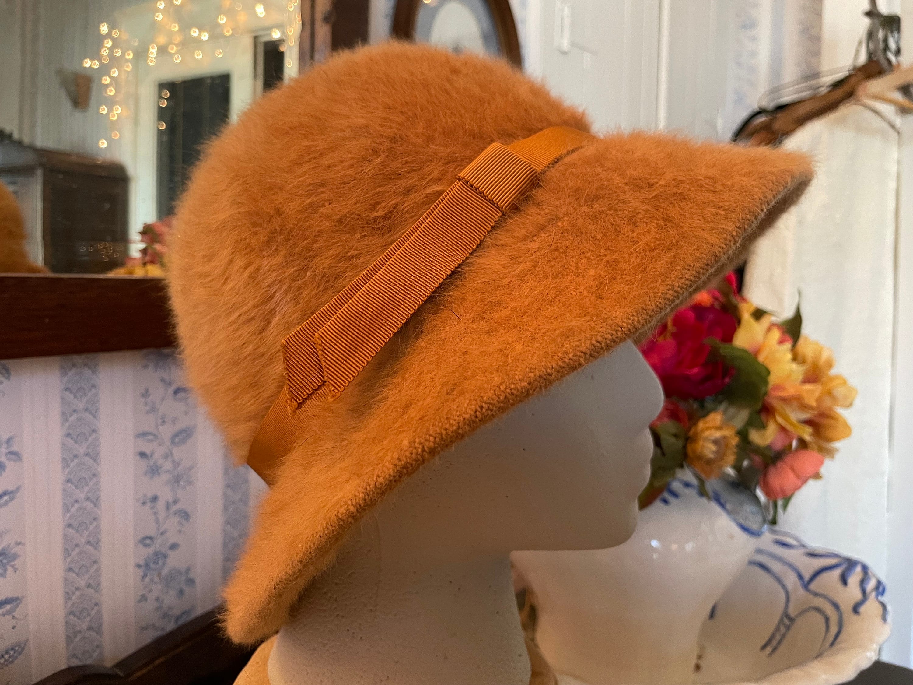 Vintage Winter Hat, Angora Hat, Cap B649, Kangol Harvest Gold Angora ...