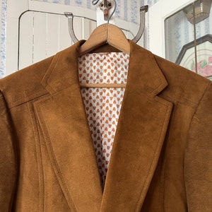 Vintage Brown Sport Coat, Rust Brown Jacket C577, Rust Brown Faux Suede ...