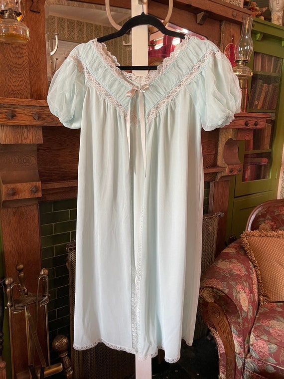 Vintage Light Turquoise Blue Sheer Robe Dressing Gown | Etsy