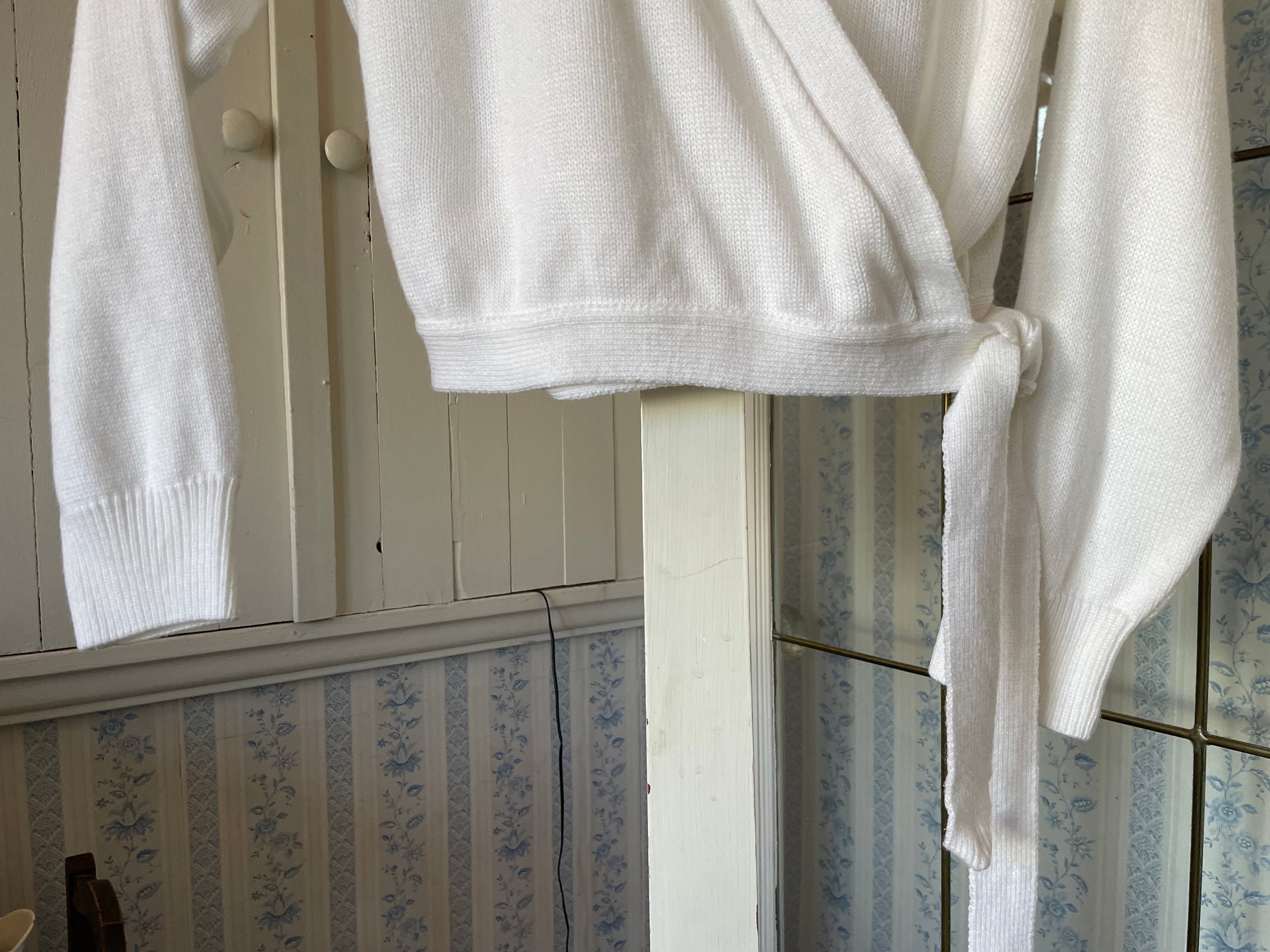 Vintage Wrap Sweater White Wrap Sweater Cardigan B786 - Etsy