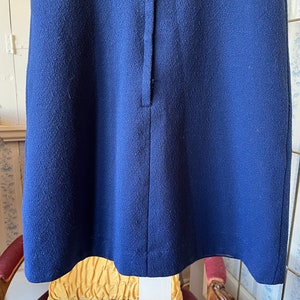 Vintage Blue Dress, Blue and White Short Dress C712, Dark Blue Fortrel ...