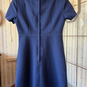 Vintage Blue Dress, Blue and White Short Dress (C712), Dark Blue ...