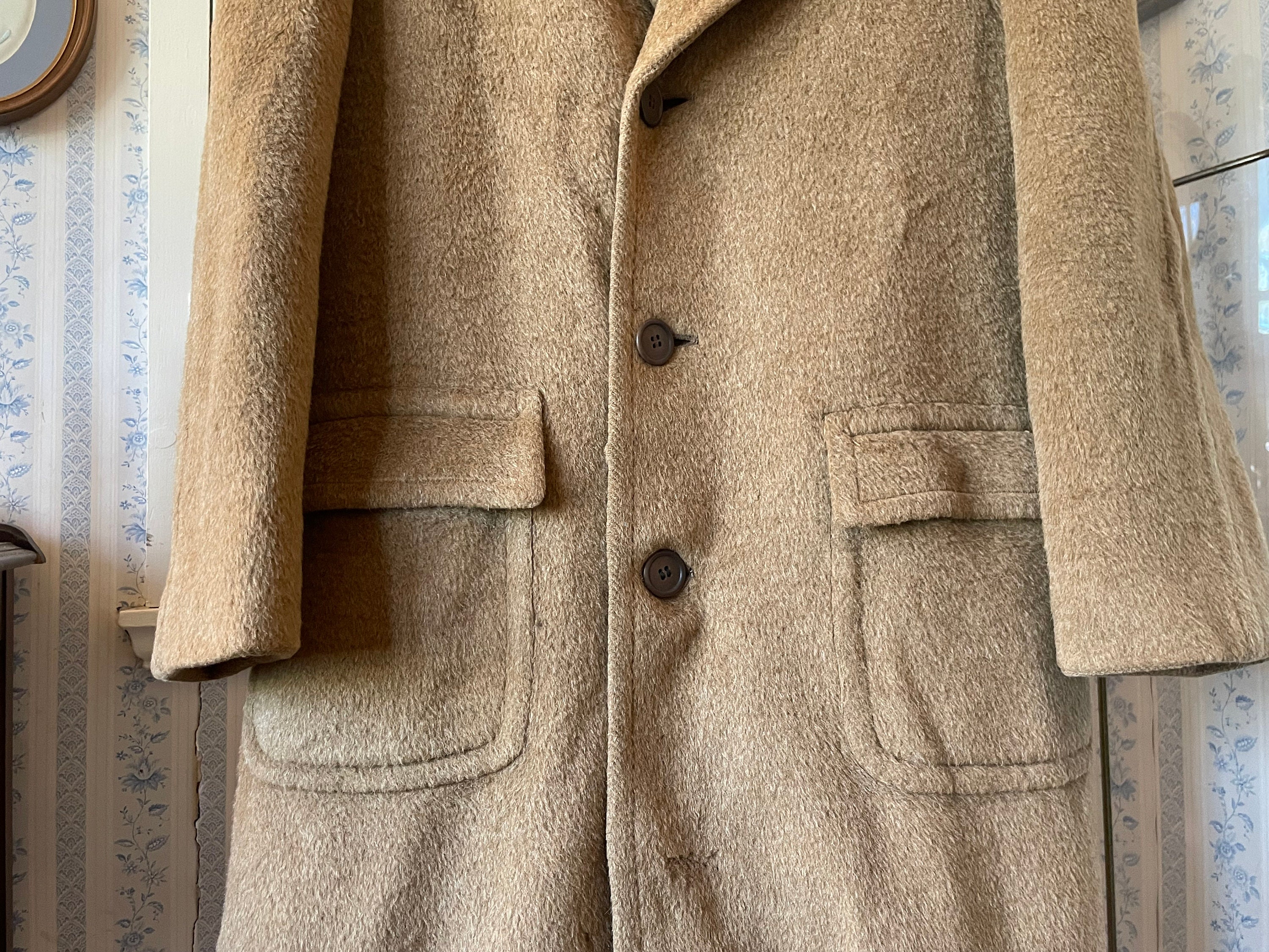 Vintage Brown Coat, Long Brown Overcoat C240, Light Brown Alpaca Coat ...