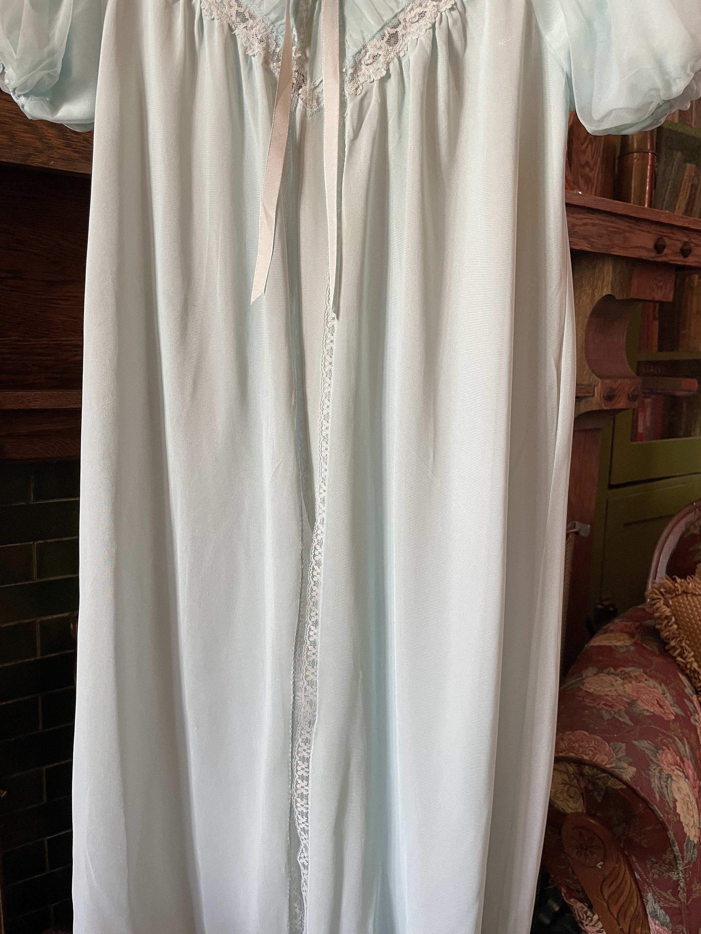 Vintage Light Turquoise Blue Sheer Robe Dressing Gown | Etsy