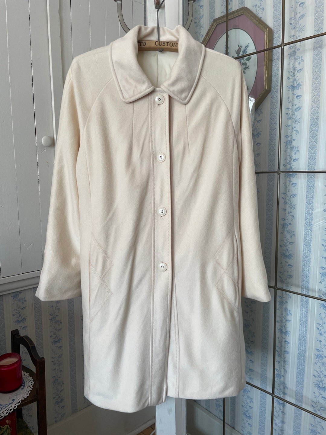 Vintage Beige Coat off White Beige Lightweight Coat Jacket - Etsy