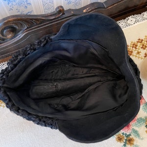 Vintage Fur Hat, Persian Lamb Winter Hat, Fez B796, Black Persian Lamb ...