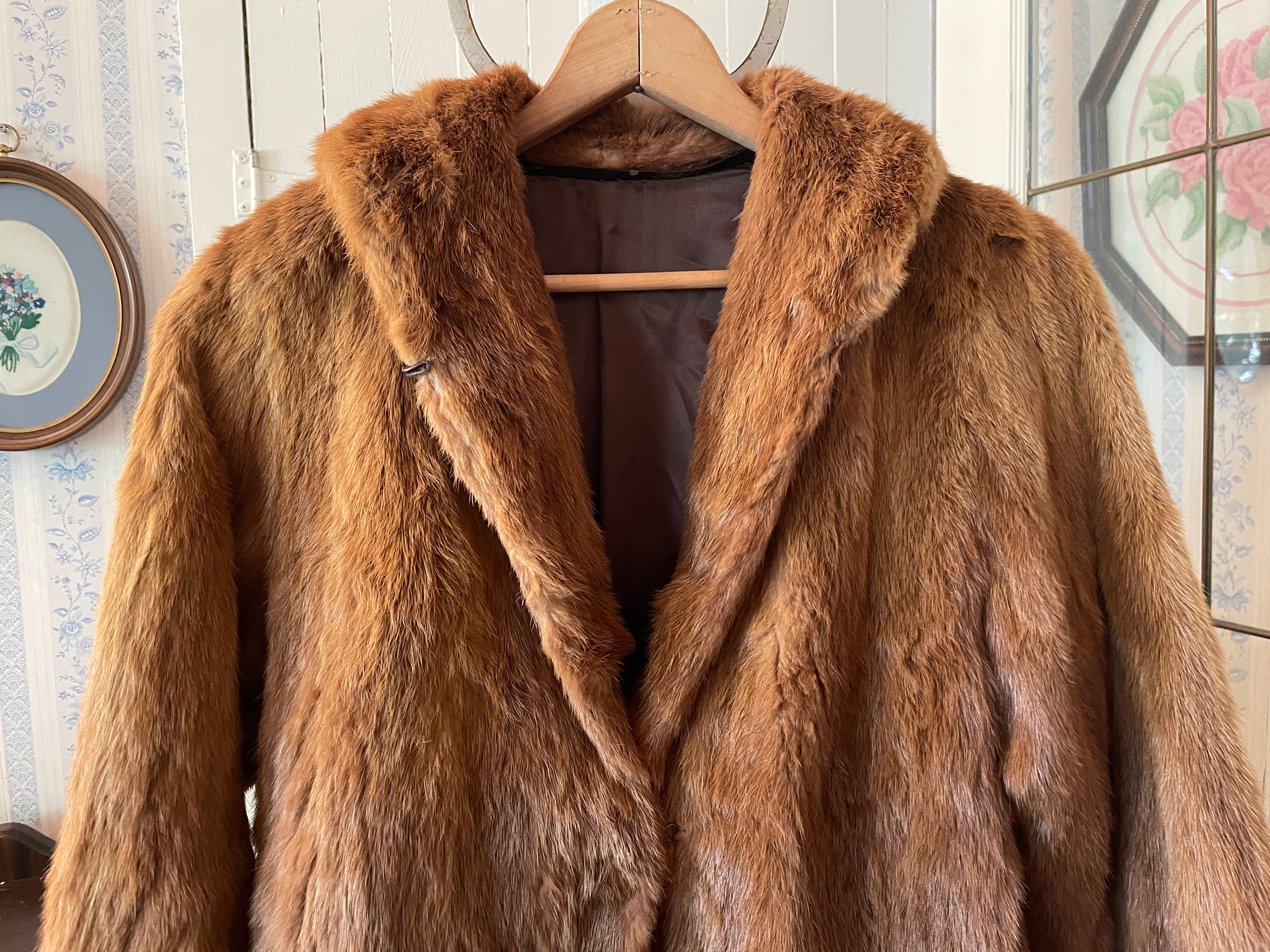 Vintage Fox Fur Coat Red Fox Fur Jacket C035 Red Brown Fox - Etsy