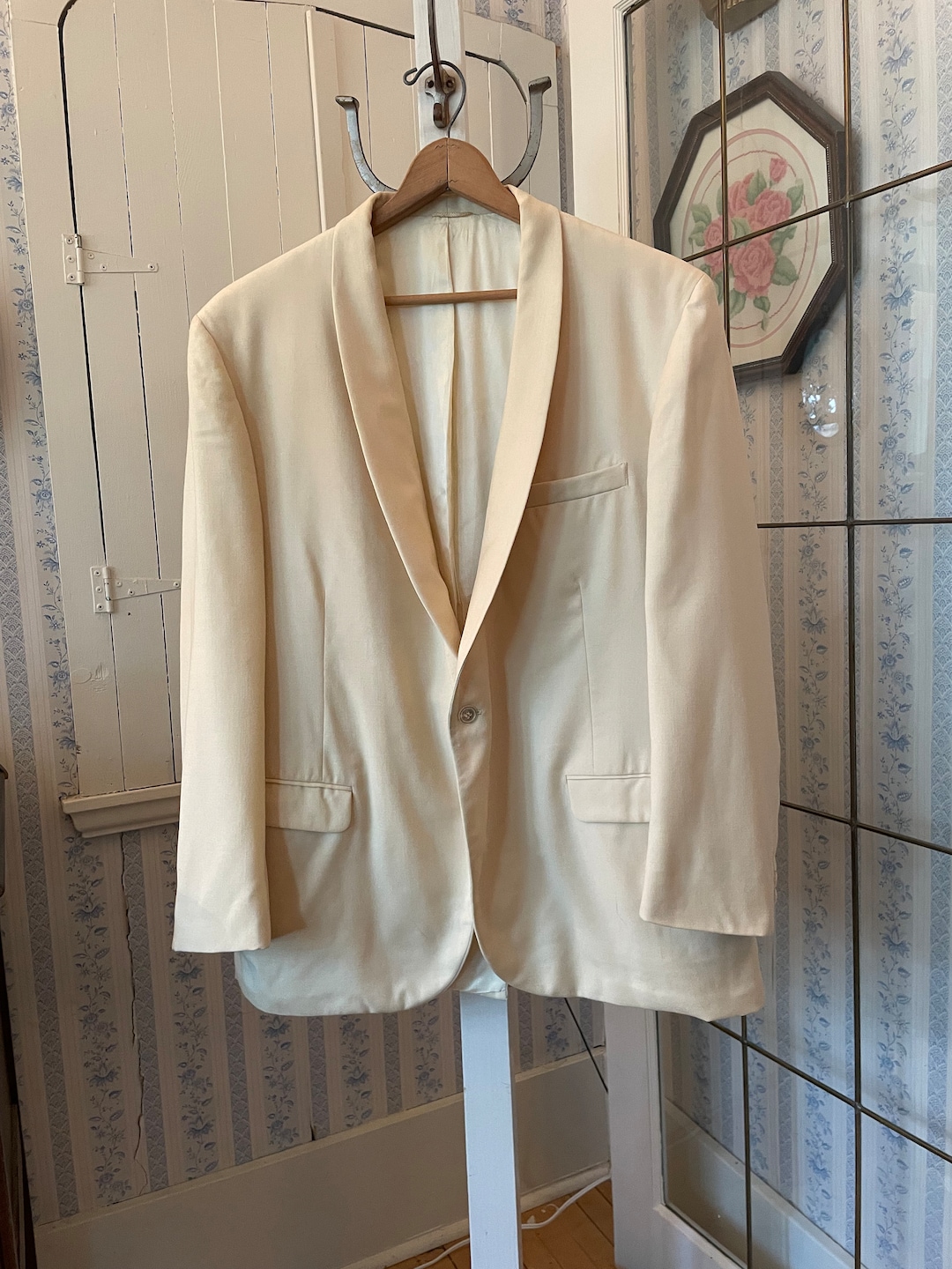 Vintage Yellow Sport Coat, Pale Yellow Jacket (C095), 1960s Light ...