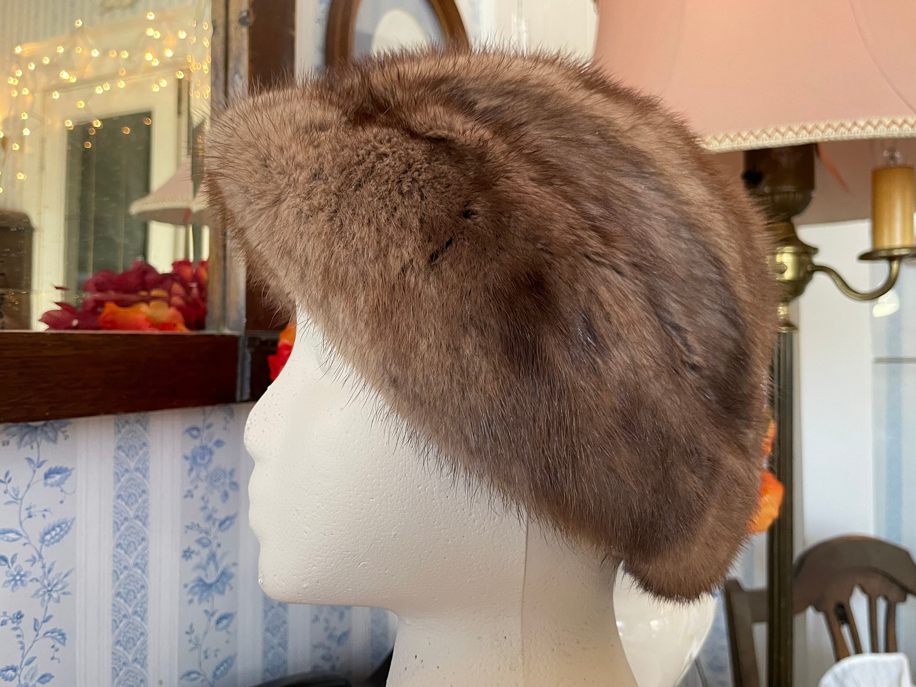 Vintage Mink Hat, Brown Mink Fur Cap C010, Light to Medium Brown Mink ...