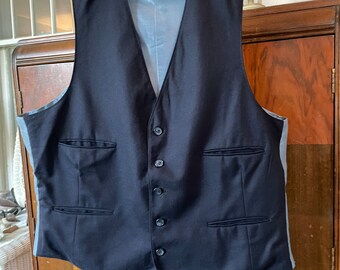 Vintage Blue Vest, Navy Blue Vest, Waistcoat (B603), Dark Vintage Blue Vest, Navy Blue Vest, Waistcoat (B603), Dark