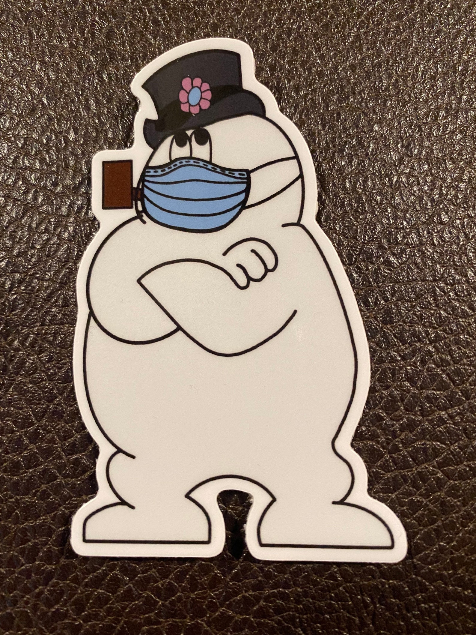 Masked up Frosty the Snowman Sticker - Etsy