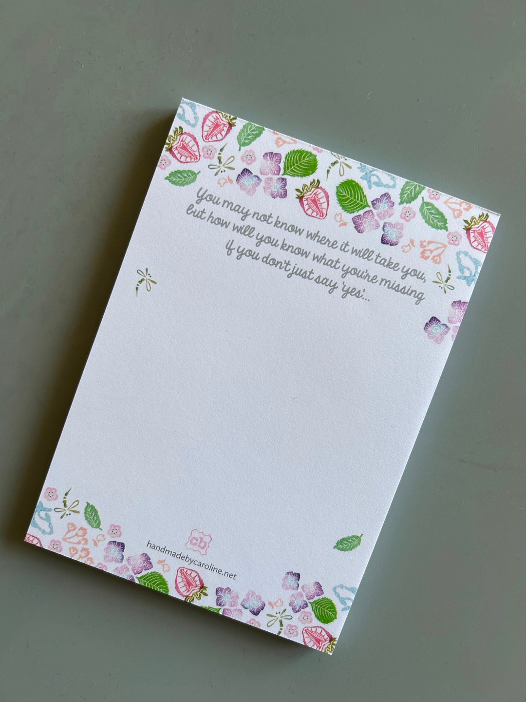 A6 Tear-off Note Block With Thick Card Backing - Collection of Rubber ...