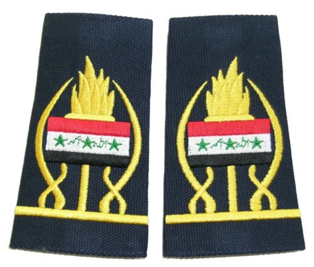 Iraqi Minister Rank Shoulder Slides With Large Flag on Blue Fabric - Etsy
