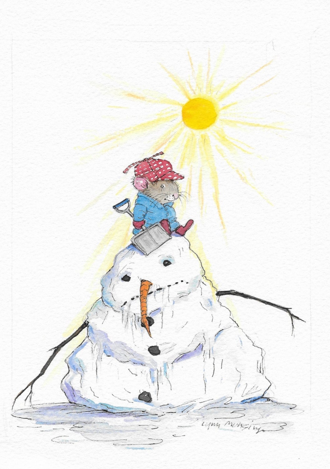 47) Droopy Snowman Get Well Card -- Sorry to Hear You've Been Under the ...