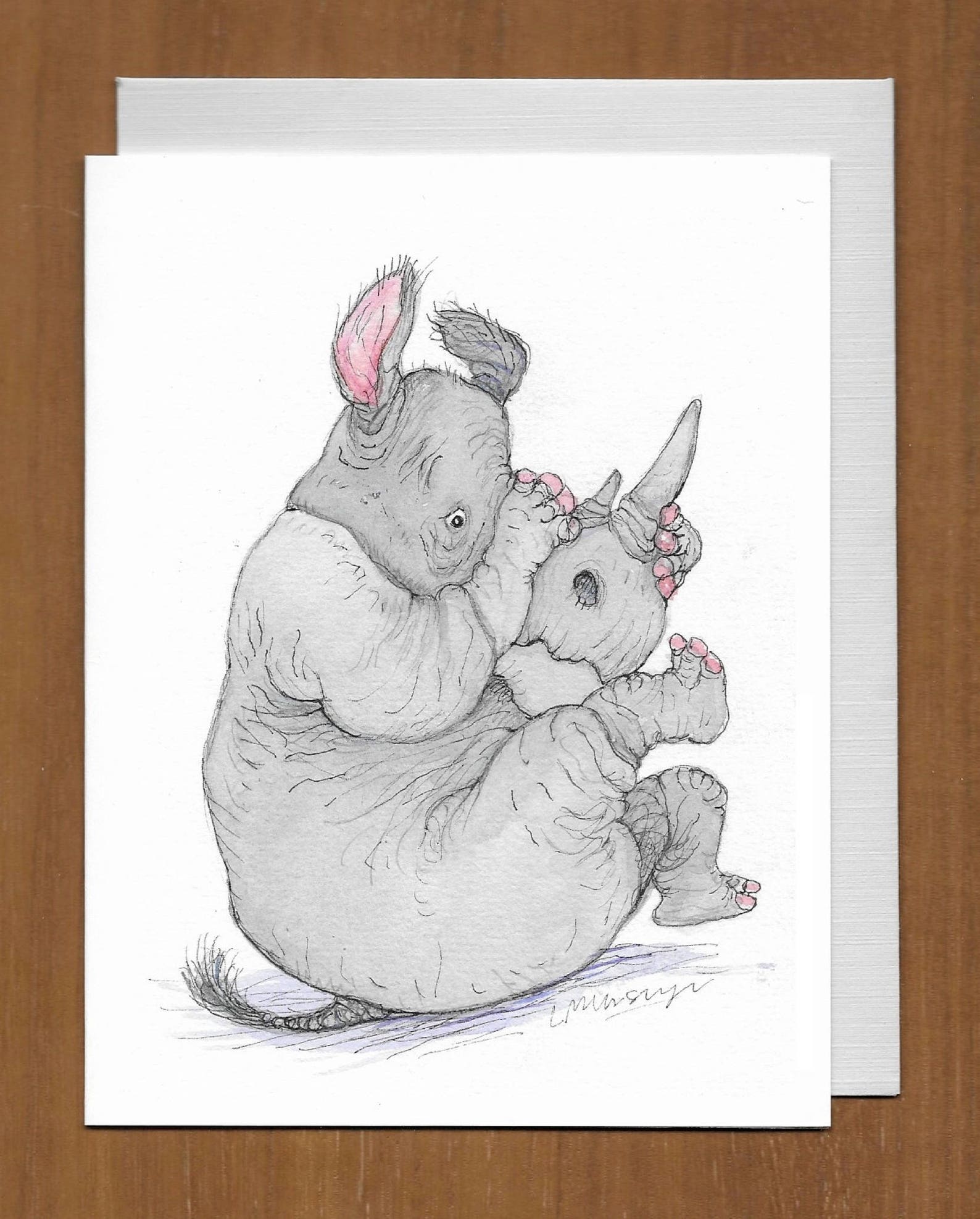 41) Rhino Blowing Horn Congratulations Card – Sometimes It's Hard to ...