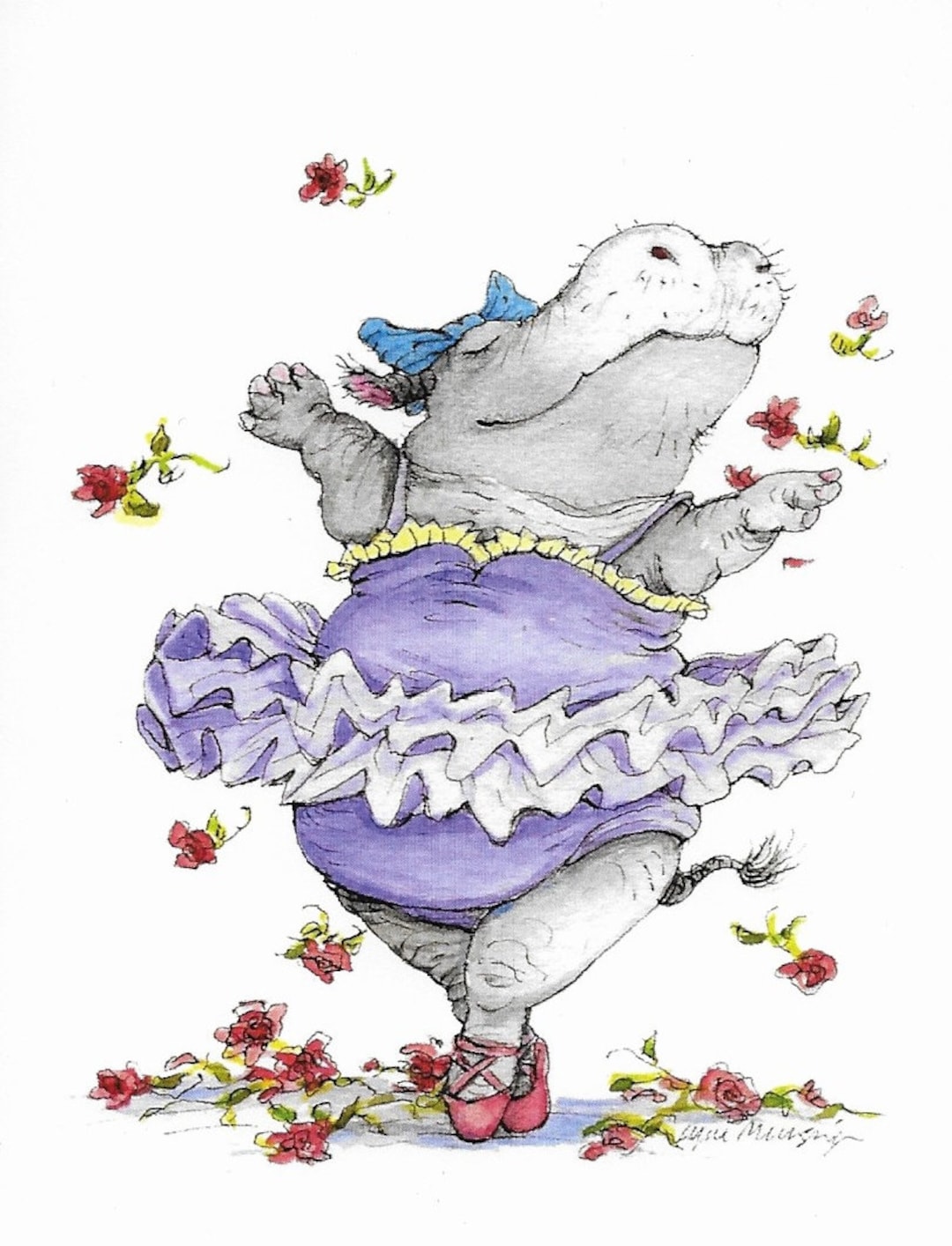 54) 8" X 10" Dancing Hippo Digital Print - Etsy
