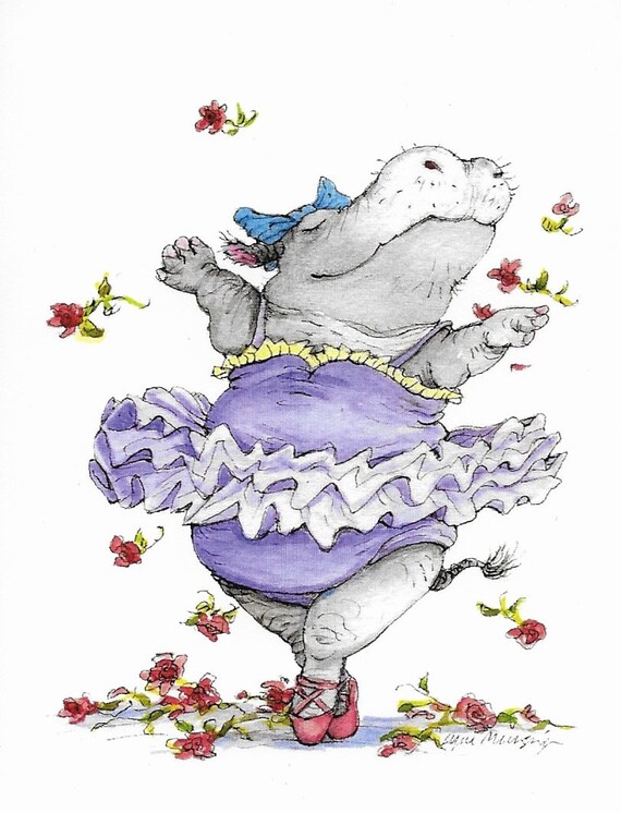 54 8 x 10 Dancing Hippo Digital Print | Etsy