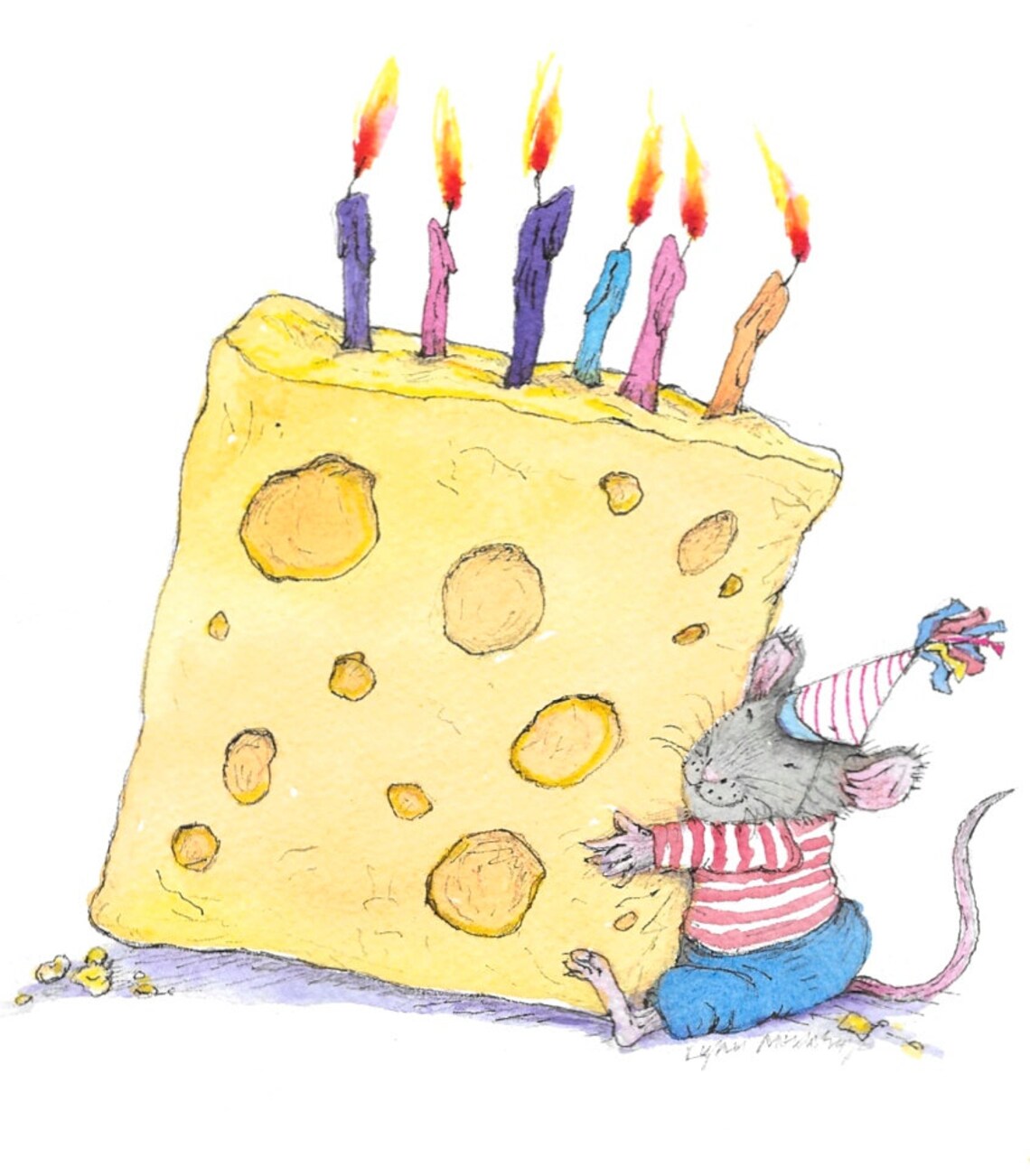 01) Mouse Birthday Card -- May Your Wildest Birthday Wish Come True! - Etsy