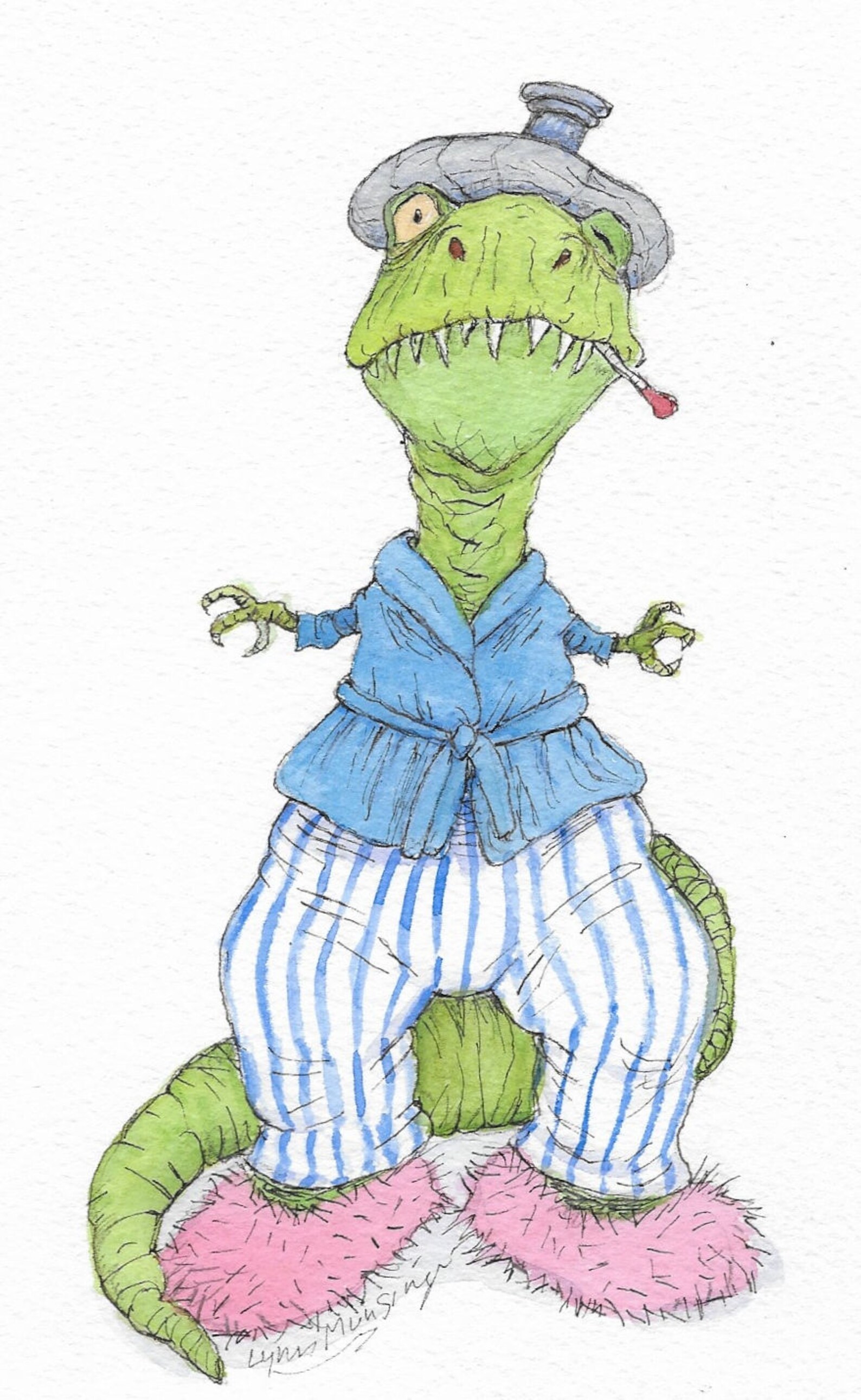 43) Sickly Dinosaur Get Well Card -- Sorry to Hear You're Feeling so ...