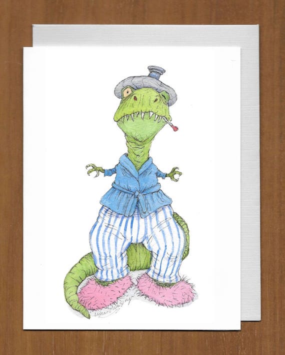 43 Sickly Dinosaur Get Well Card Sorry to Hear You're | Etsy