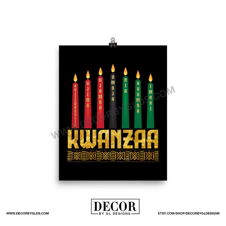 Kwanzaa Poster. Matte Paper Poster Featuring the 7 Kwanzaa Principles ...