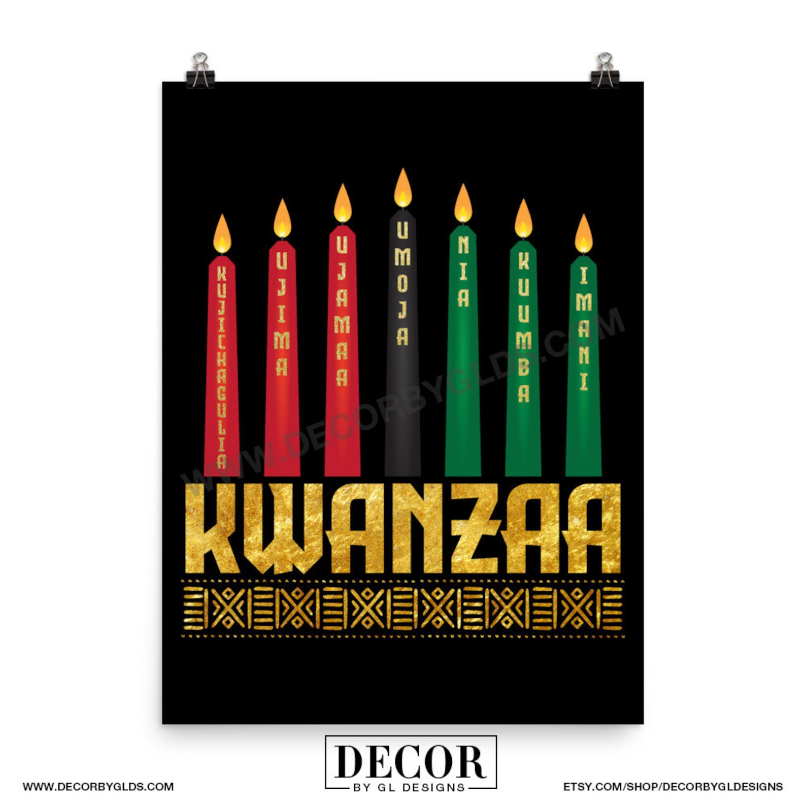 Kwanzaa Poster. Matte Paper Poster Featuring the 7 Kwanzaa Principles ...