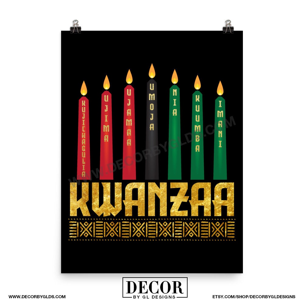 Kwanzaa Poster. Matte Paper Poster Featuring the 7 Kwanzaa Principles ...