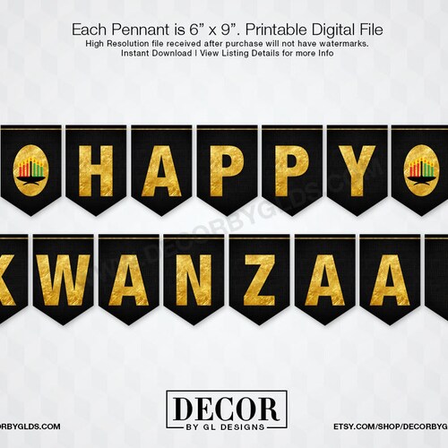 Kwanzaa Banner Sign Kwanzaa Decorations. Printable Black & - Etsy
