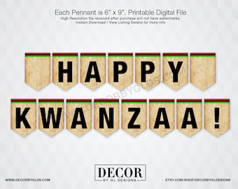 Kwanzaa Banner Sign Kwanzaa Decorations. Printable Black & | Etsy
