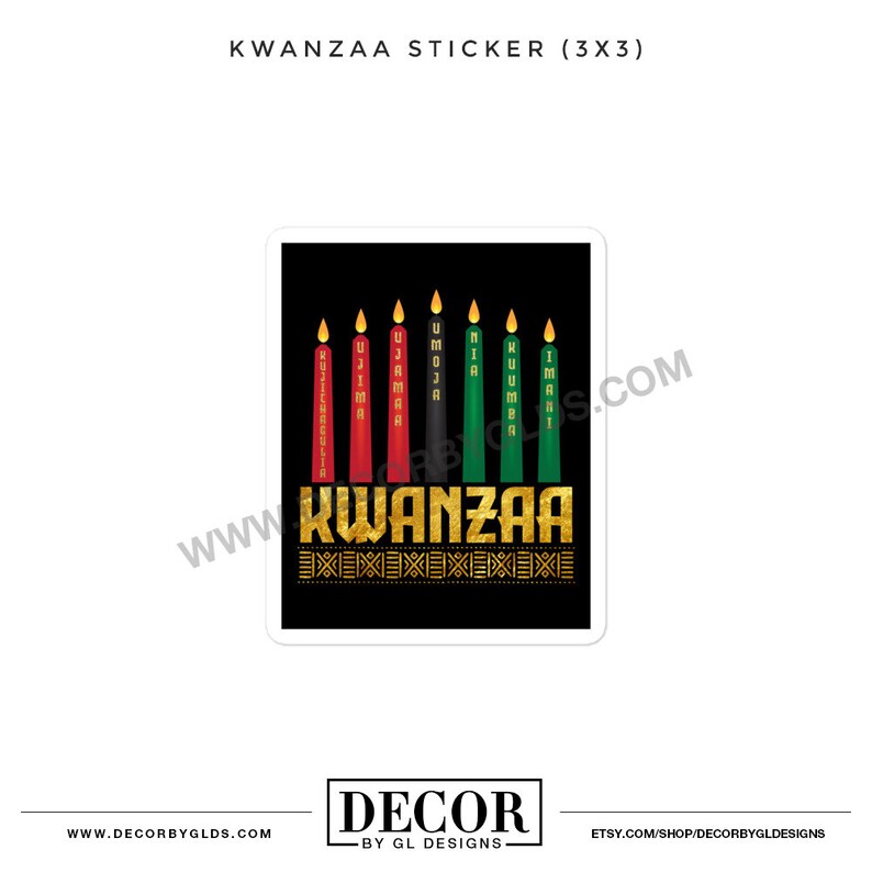 Kwanzaa Sticker Featuring Kinara and Candles - Etsy