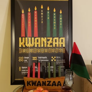 Kwanzaa Poster. 24x36 Matte Paper Poster With Kwanzaa Candles ...