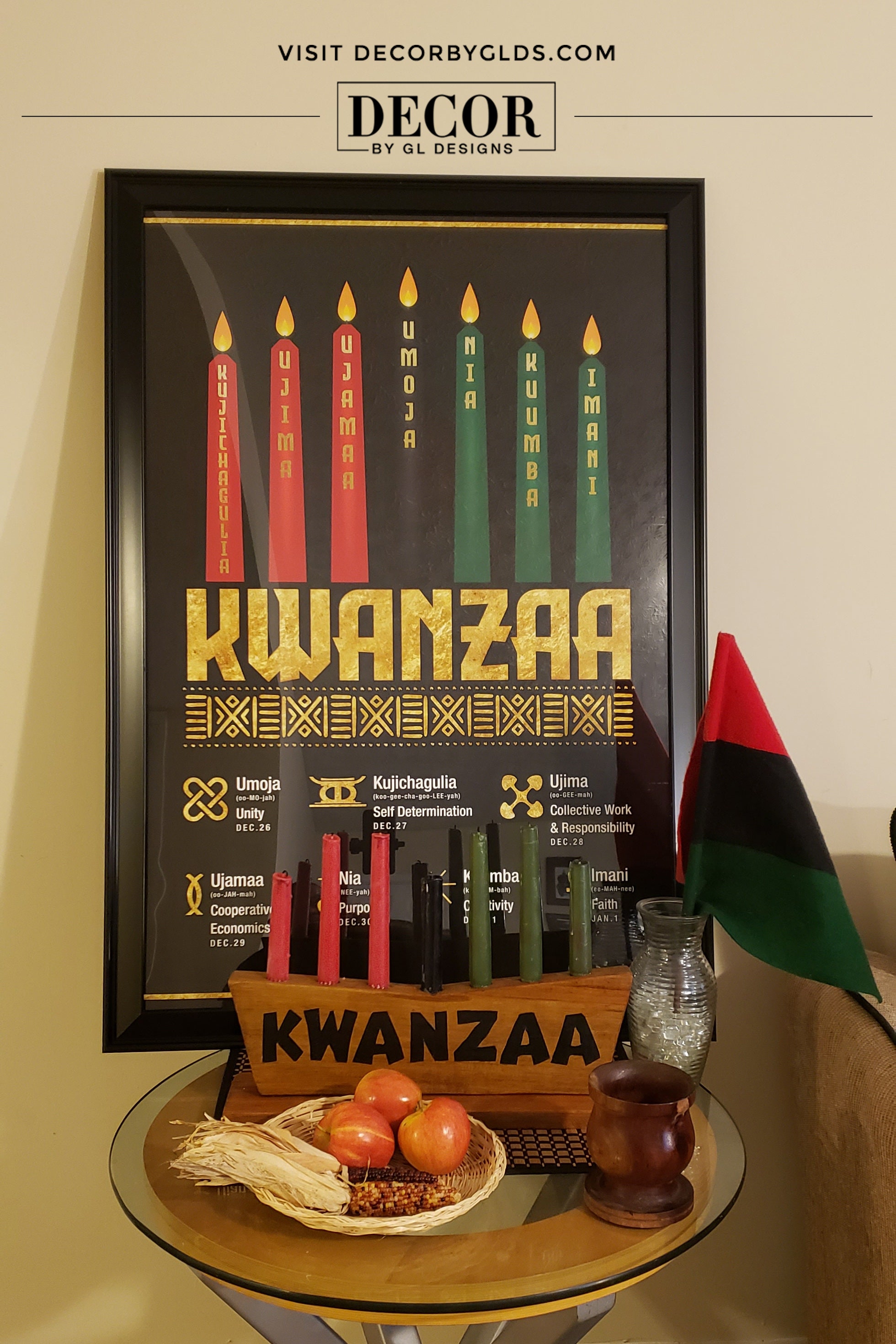 Kwanzaa Poster. 24x36 Matte Paper Poster With Kwanzaa Candles ...