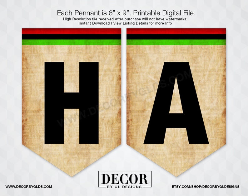 Kwanzaa Pennant Banner Sign, Kwanzaa Decorations. Printable Red, Black ...