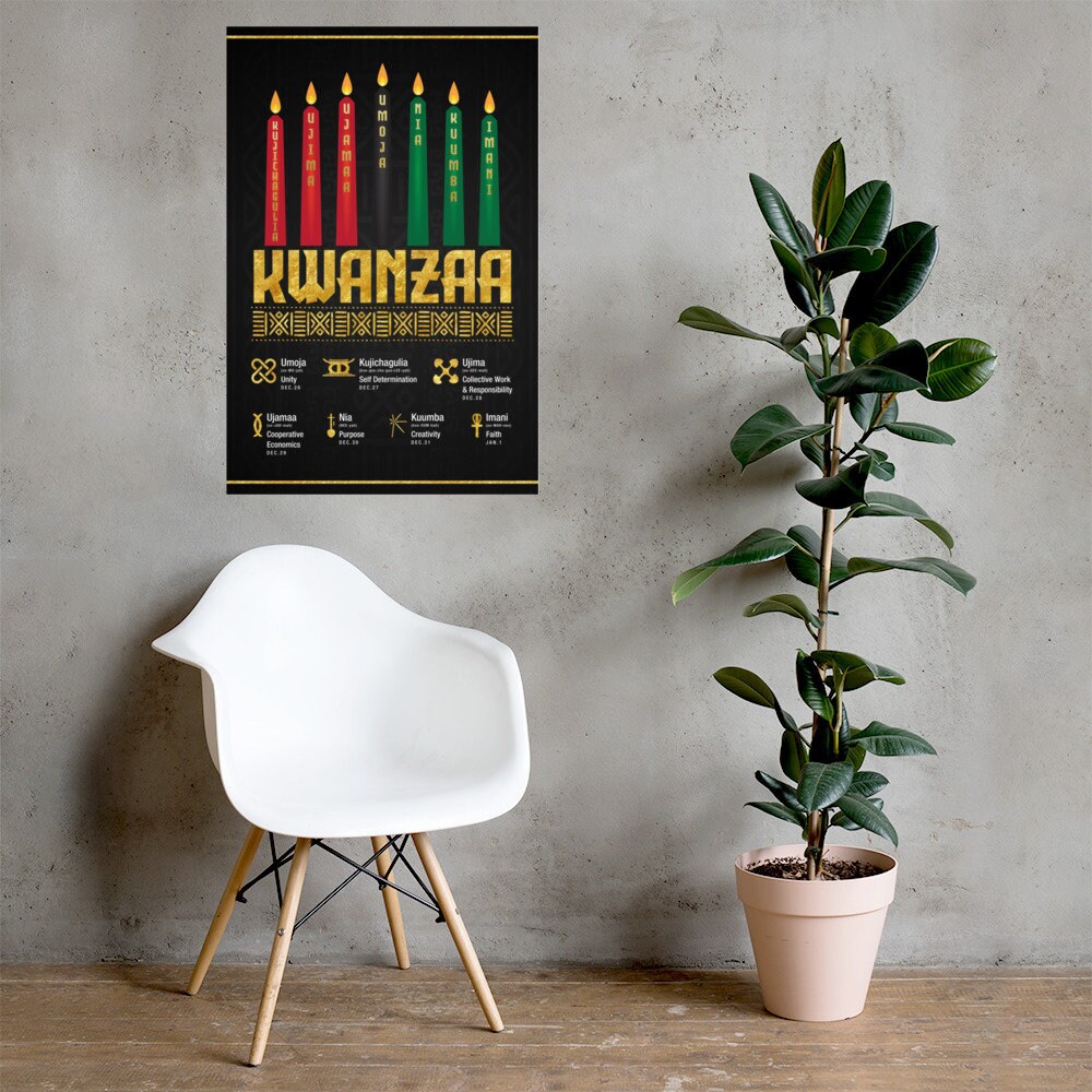 Kwanzaa Poster. 24x36 Matte Paper Poster With Kwanzaa Candles ...
