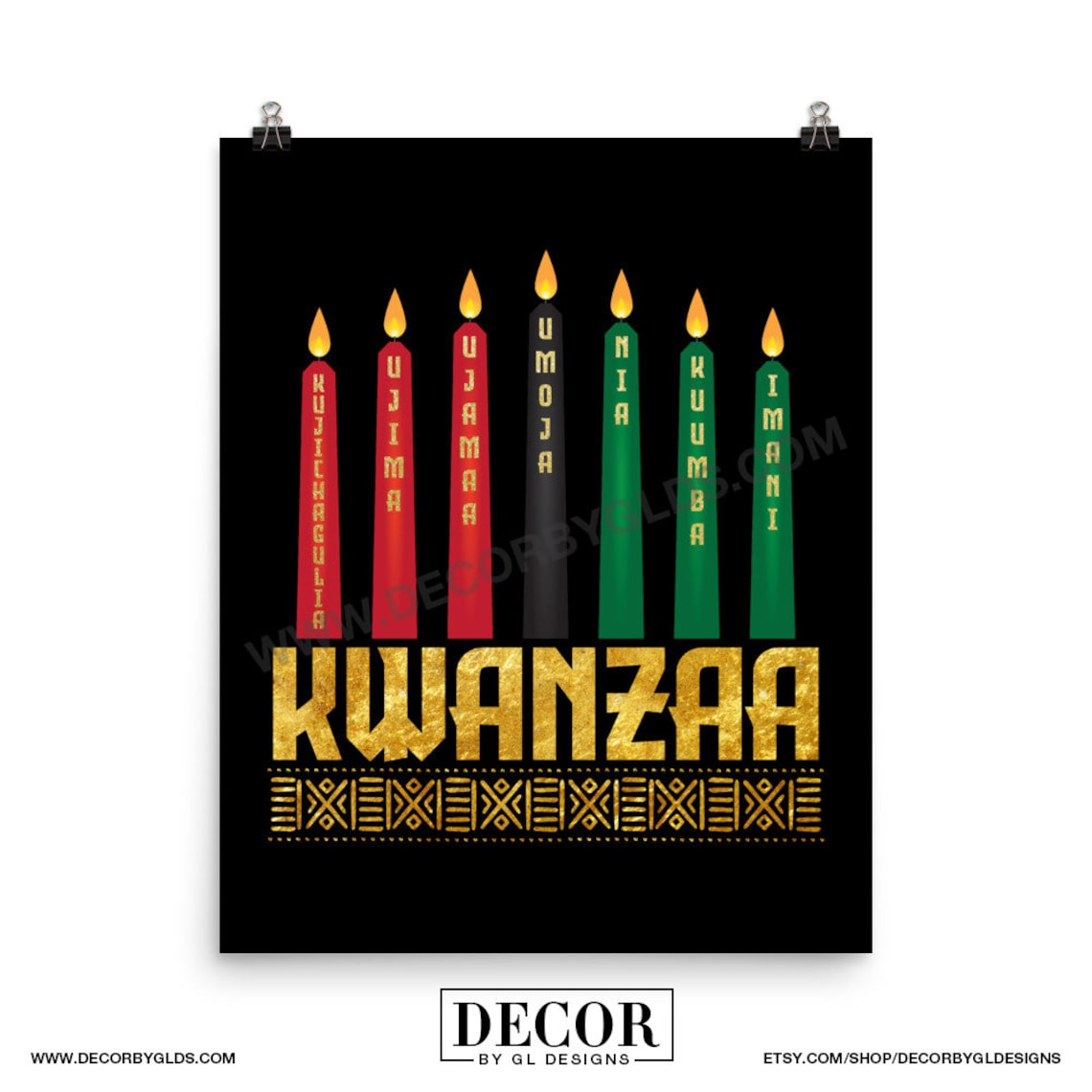 Kwanzaa Poster. Matte Paper Poster Featuring the 7 Kwanzaa Principles ...