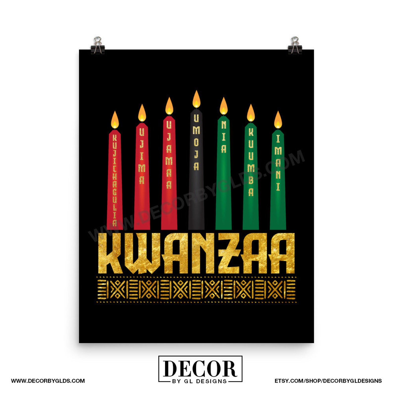 Kwanzaa Poster. Matte Paper Poster Featuring the 7 Kwanzaa Principles ...