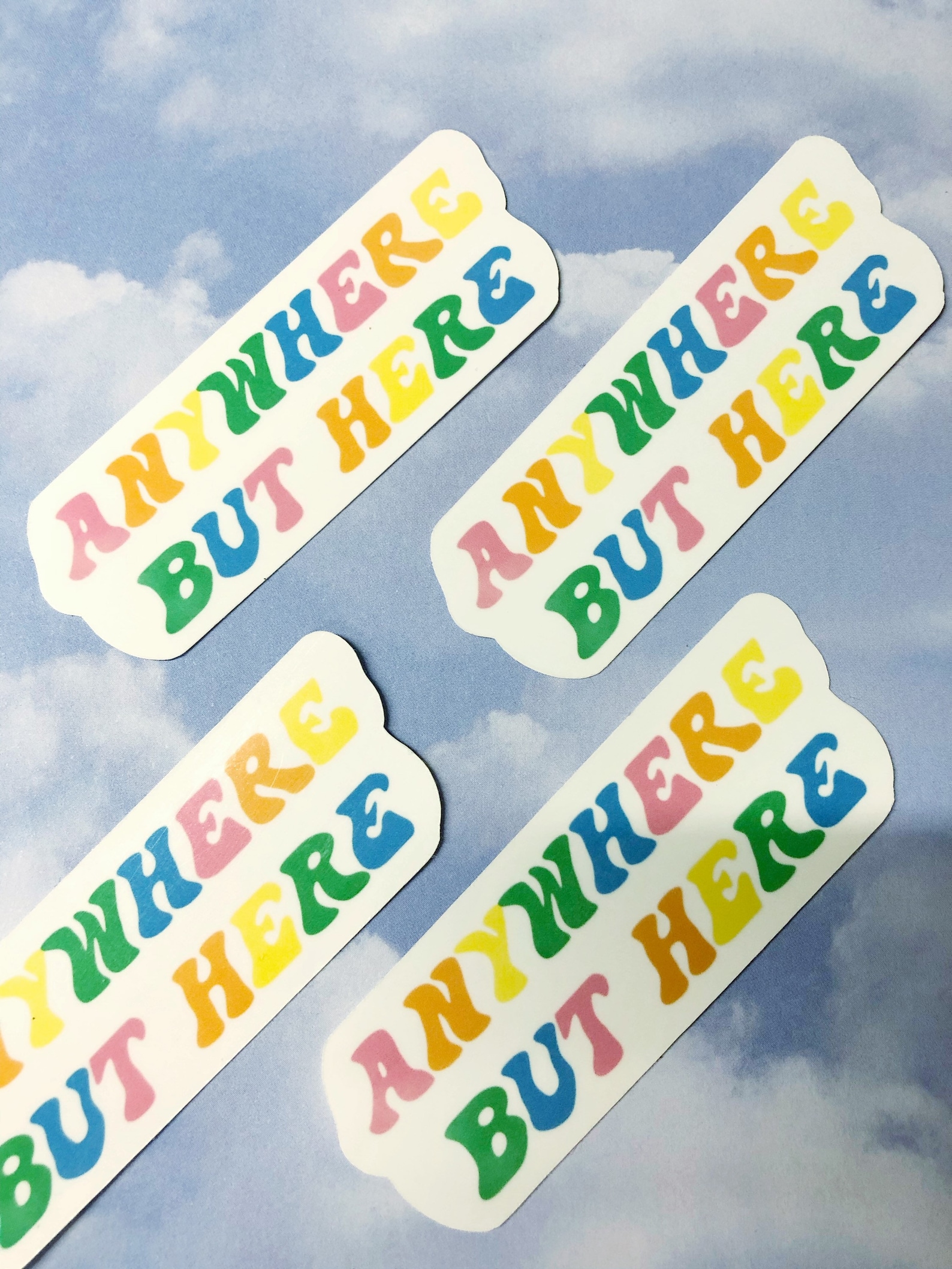 Anywhere But Here Colorful Wavy Retro Style Glossy Vinyl | Etsy