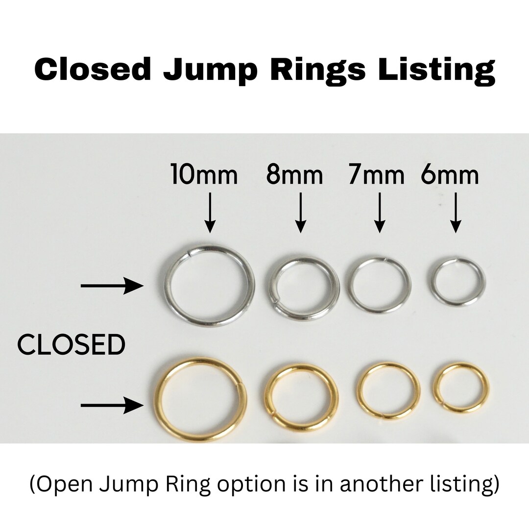 Stainless Steel Closed Jump Rings: Gold & Raw Steel, 6-10mm - Etsy