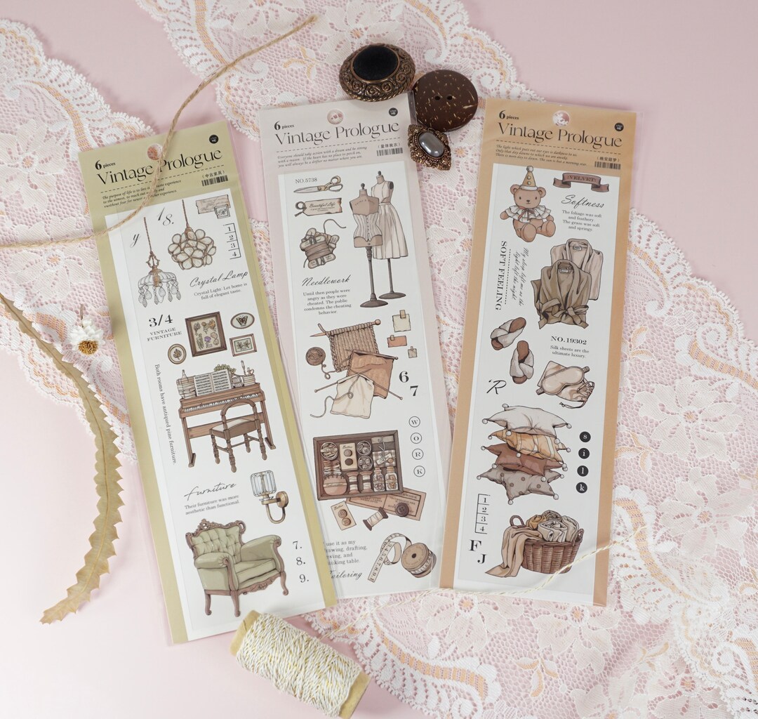 Old-time Nostalgia Sticker Sheet, 6 Sheet Set Planners, Journal ...