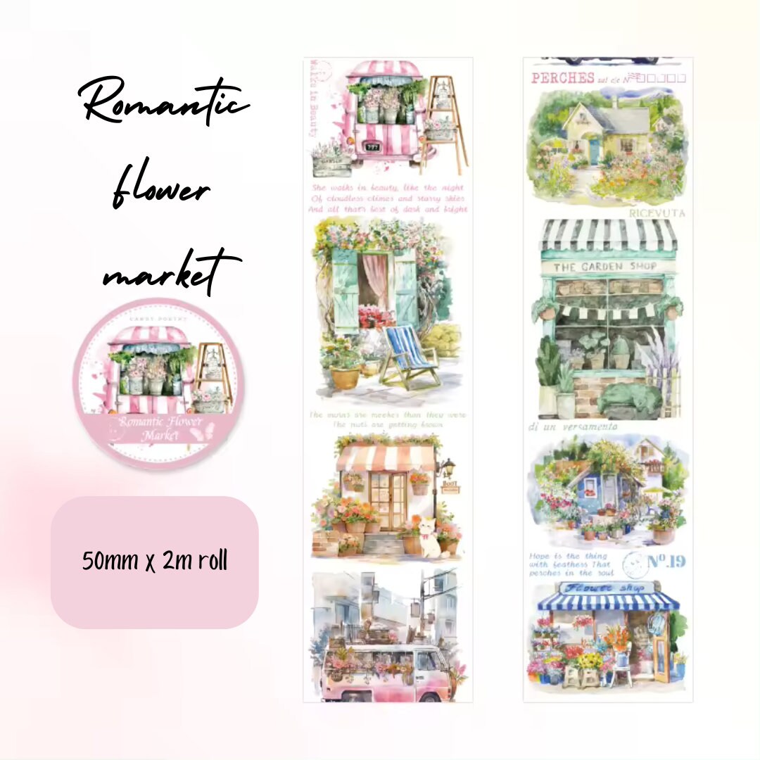 Flower Shop Paper Sticker Roll, Sweet Flower Sticker, Flower Shop ...