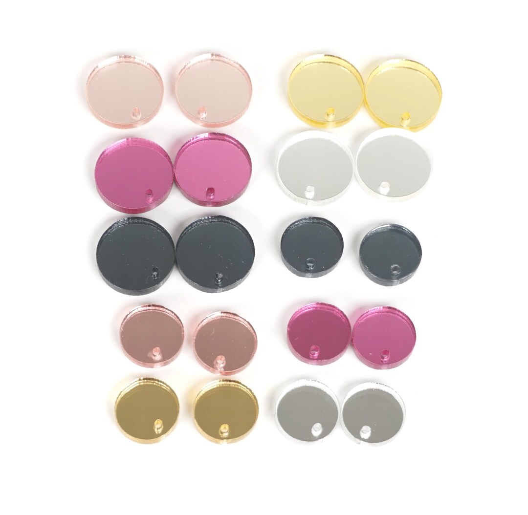 Mixed Mirror Acrylic Circle Stud Toppers: DIY Earring Shapes - Etsy
