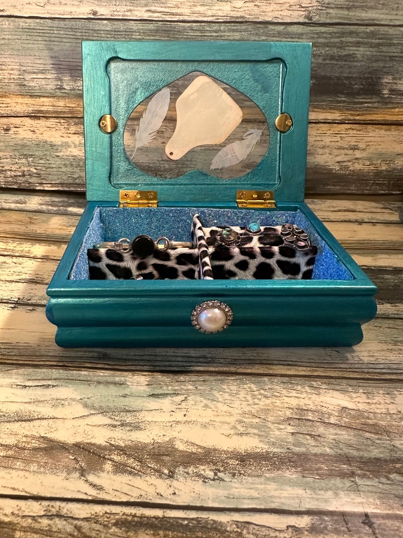 Upcycled Reworked Repaint Western Cowgirl Jewelry Box Small 4x6x2 Cute ...