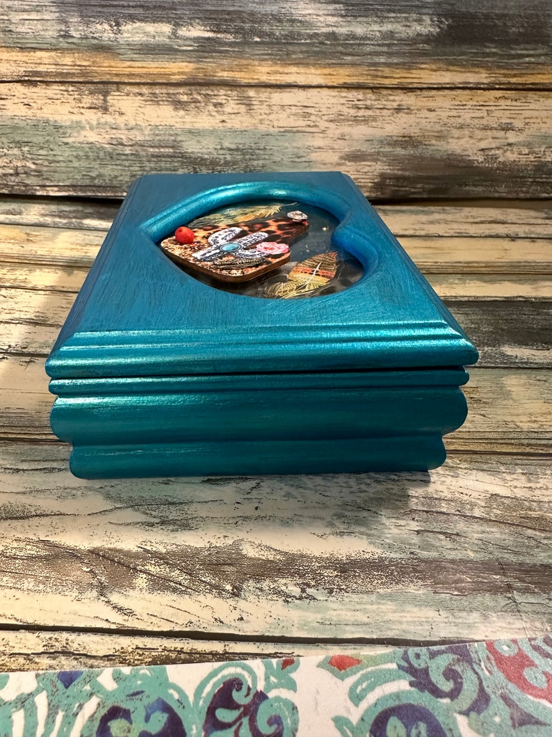 Upcycled Reworked Repaint Western Cowgirl Jewelry Box Small 4x6x2 Cute ...
