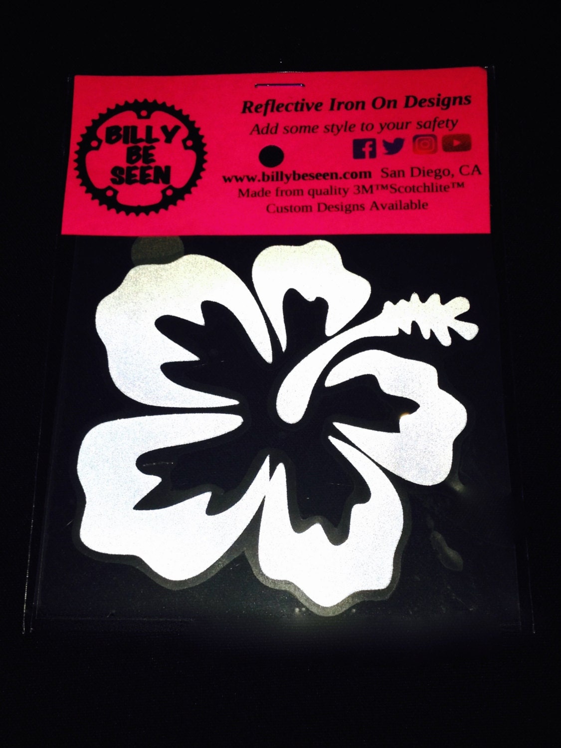 Hibiscus Flower - Reflective Iron on Patch - Etsy